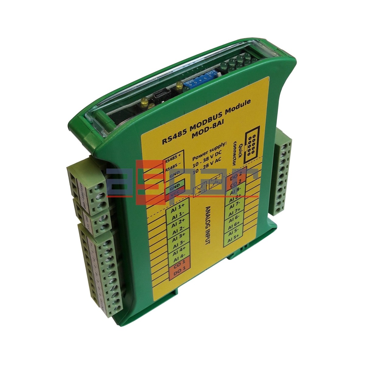 MOD-8AI, Moduł IO, MOD8AI, Modbus RTU, ASCII, 8CH, 8 wejść analogowych ...