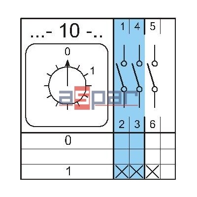 APATOR, 4G25-10-U S25, łącznik krzywkowy 0-1, 3~fazowy, 4G25 ...