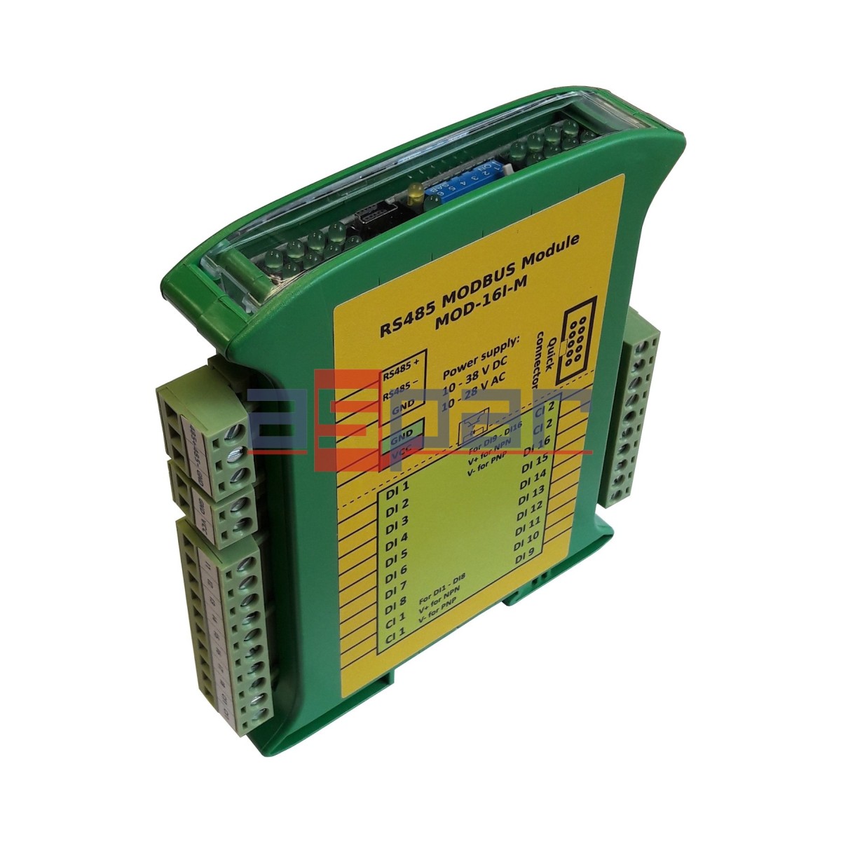 MOD-16I-M, Moduł IO, MOD16I-M, Modbus RTU, ASCII, 16CH, 16 wejść ...