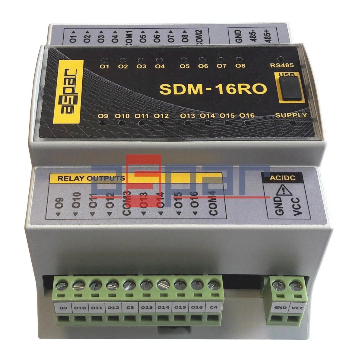 SDM-16RO, Moduł IO, SDM16RO, Modbus RTU, ASCII, Moduł 16 wyjść przekaźnikowych, moduł Modbus IO ...