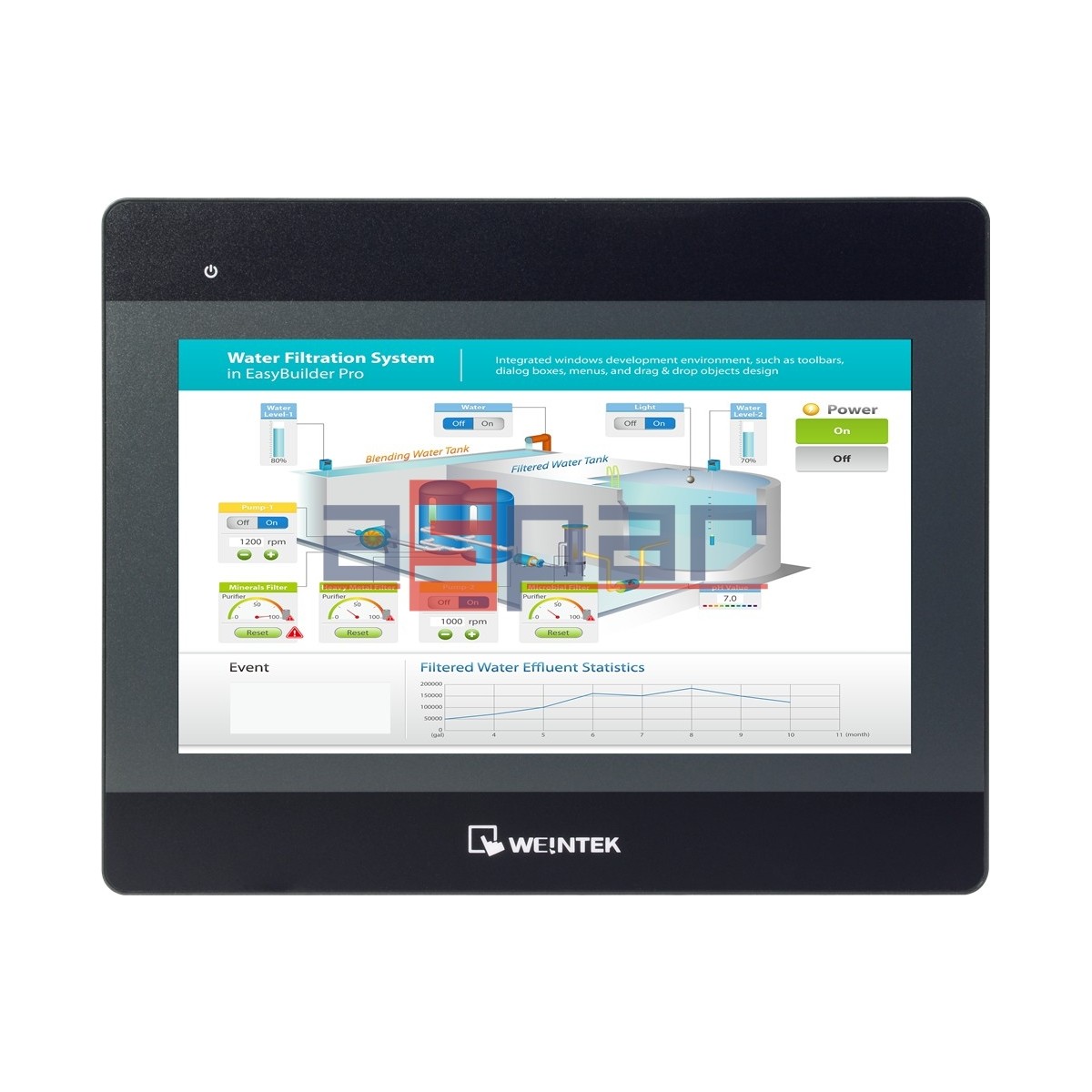 Panel operatorski WEINTEK, MT8102iP, kolor, ethernet, 10,1 cala, MT6071